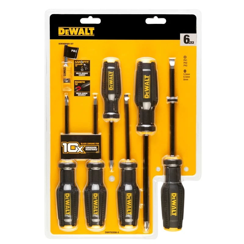 Full Fit Screwdriver Set 6PCS Magnetic Screw Lock System High Strength Durability Hand Tool ...