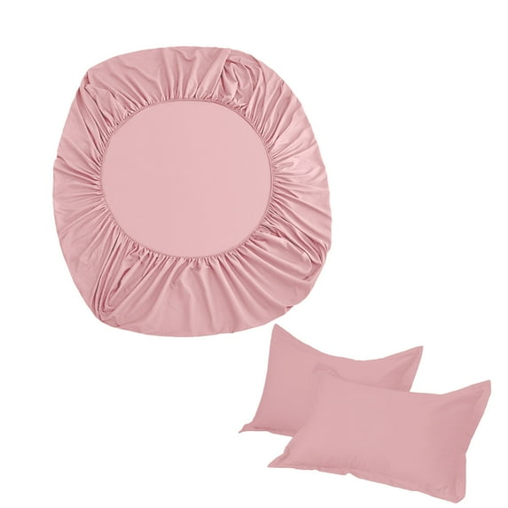 Full Fitted Sheet with 2 Pillowcase Soft Microfiber Sheet Set,Deep ...