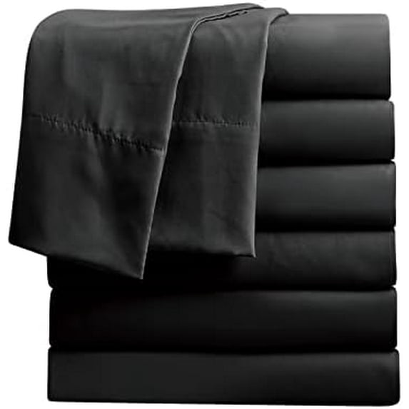 Full Flat Sheets Only, Pack of 6, Soft Microfiber Bedding Sheets for ...