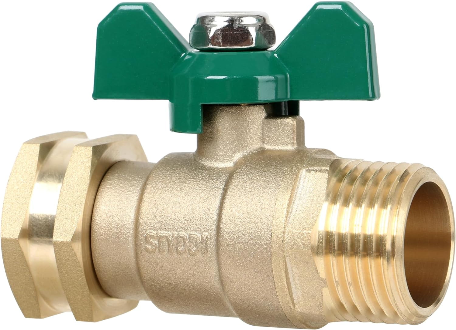 Full Flow Brass Garden Hose Shut Off Valve, Heavy Duty 1-Way No ...
