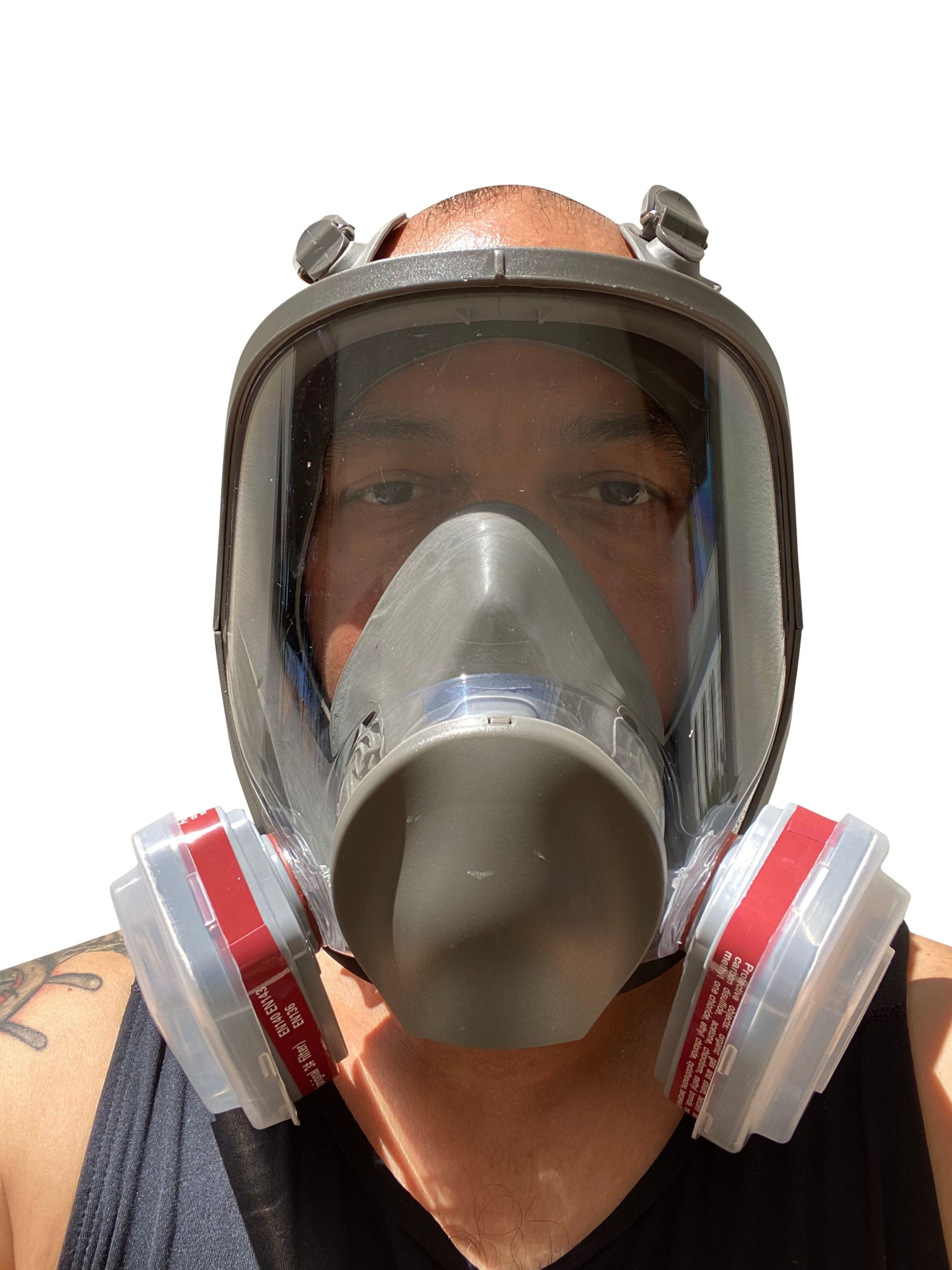 Full Gas Face Cover Reusable Respirator , Paint Vapors, Dust Mold ...