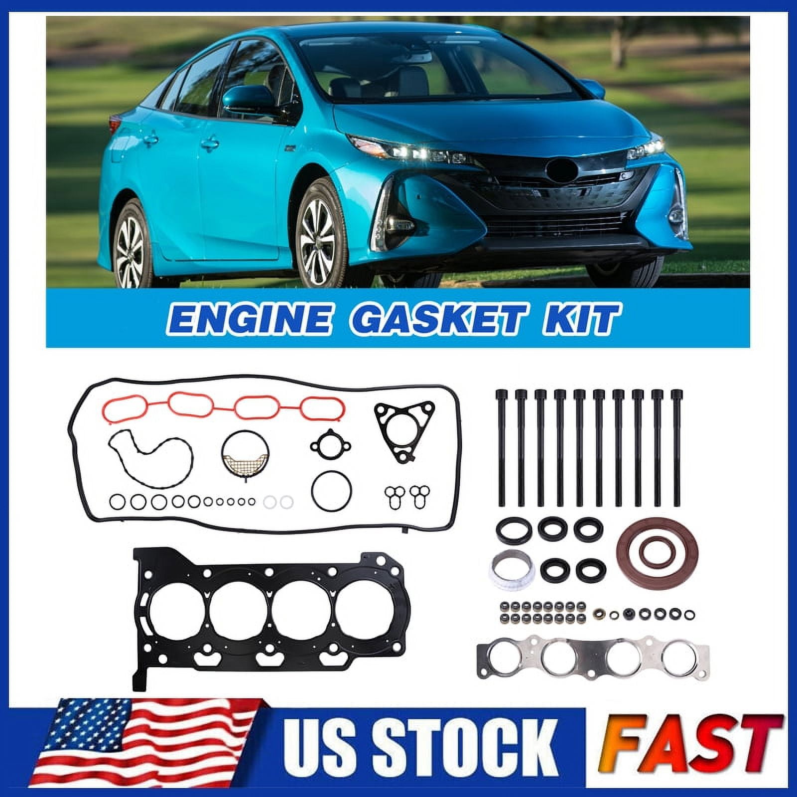 Full Gasket Set Head Bolts for Toyota Prius Lexus CT200H 1.8L 2ZRfxe ...