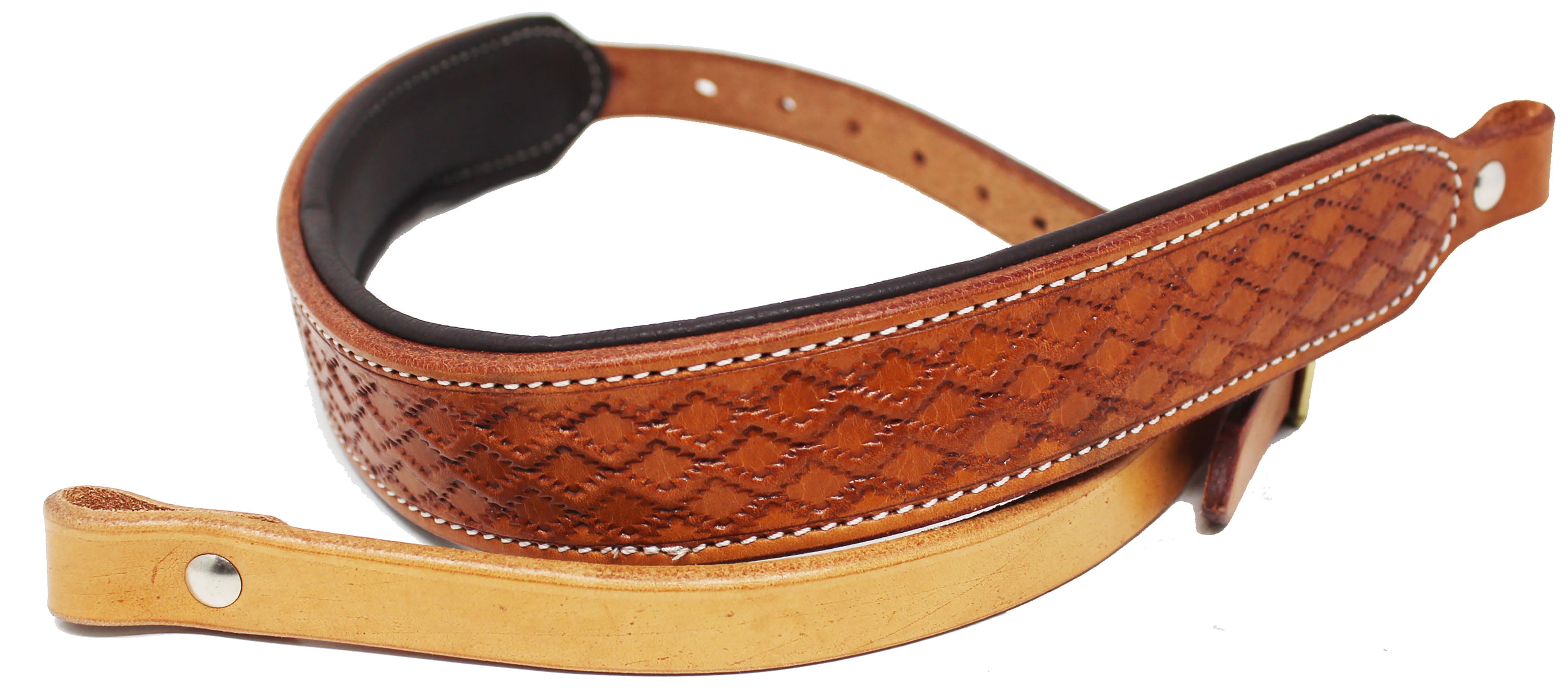 Full Grain 1-3/4" Wide Padded Leather Shoulder Sling Strap 112RT03 ...