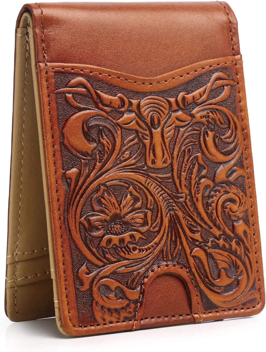 Full Grain Leather Bifold Wallet for Men - 11 Slots, RFID Blocking ...