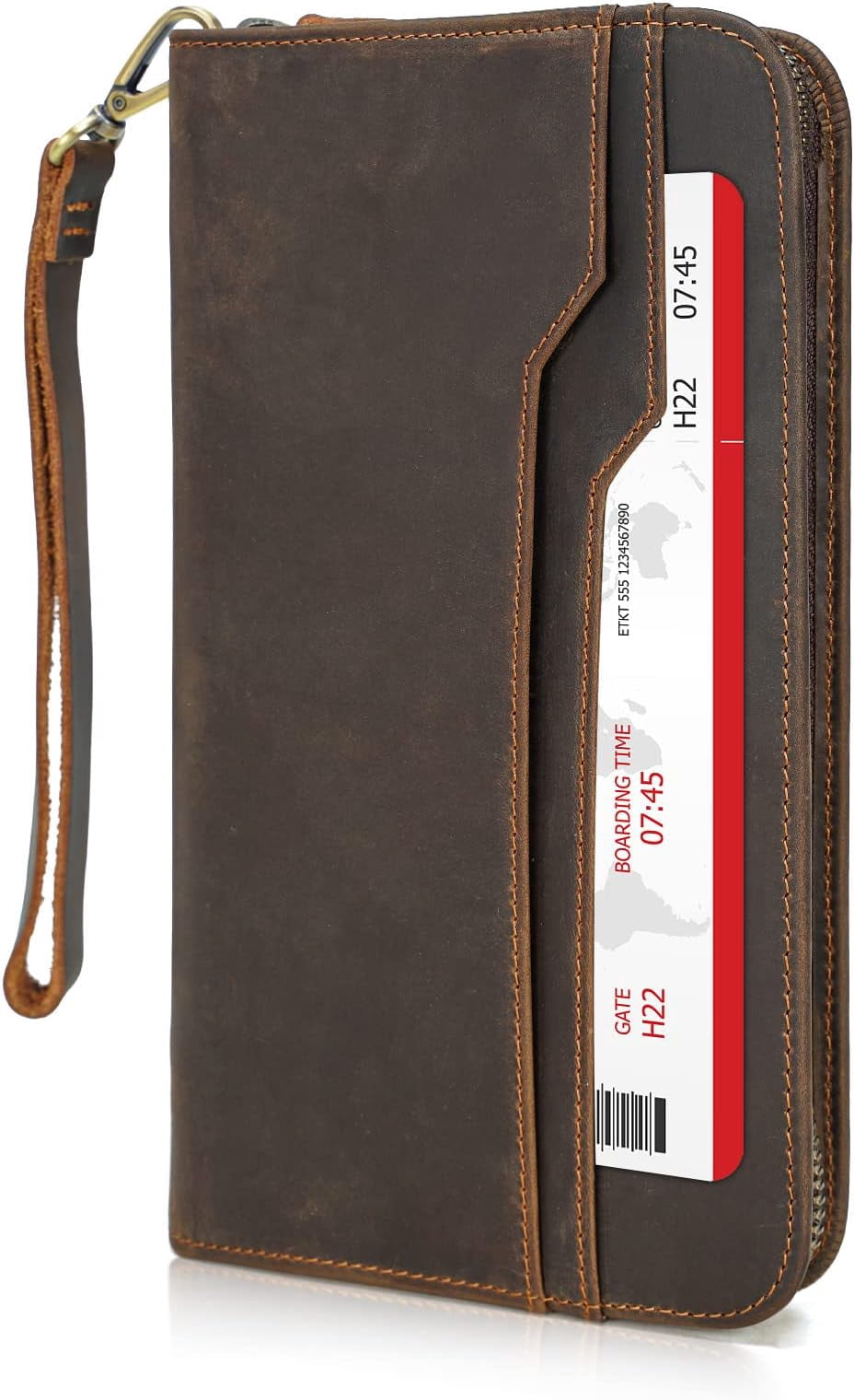 Full Grain Leather Family Travel Passport Wallet and Documents ...