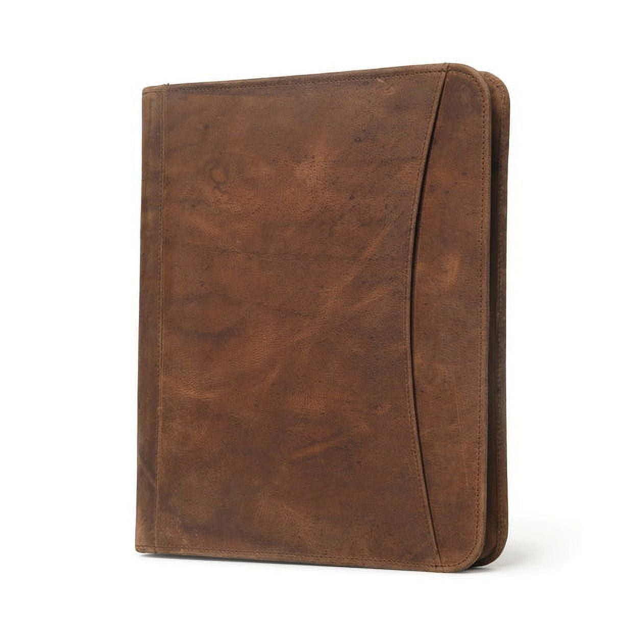 Full Grain Leather Portfolio Business Document Zipper Organizer ...