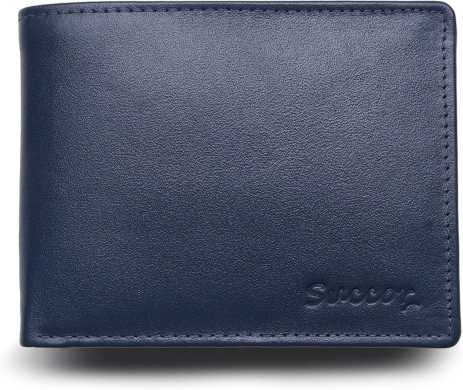 Succor Slim Travel Full Grain Leather Wallet, Blue, RFID Blocking, 9 ...