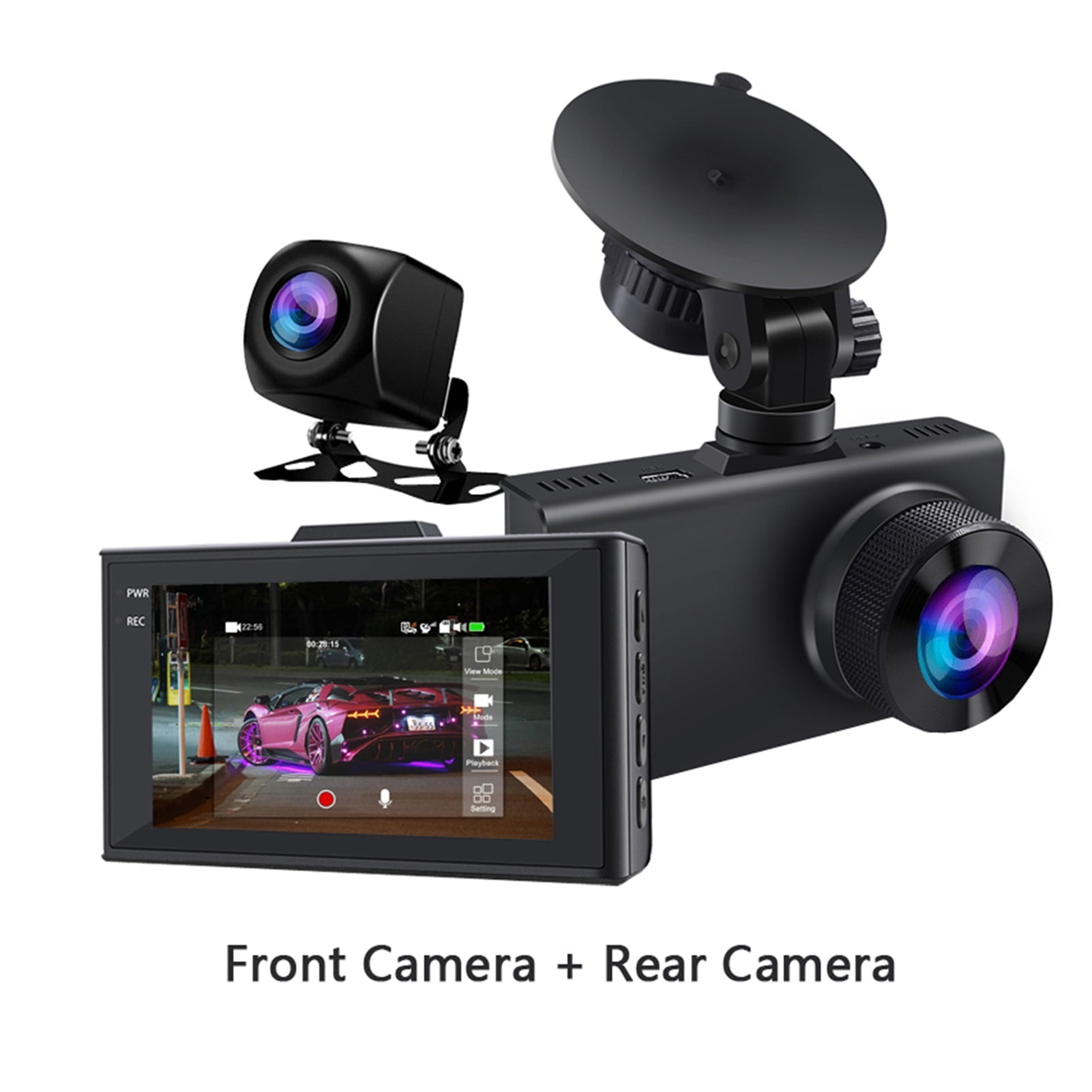 Full HD 2K 3.0 " IPS Screen Dual Lens With Rear Camera Dash Camera ...