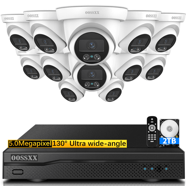 OOSSXX Home Video Surveillance Cameras System with 80Ft Night Vision ...