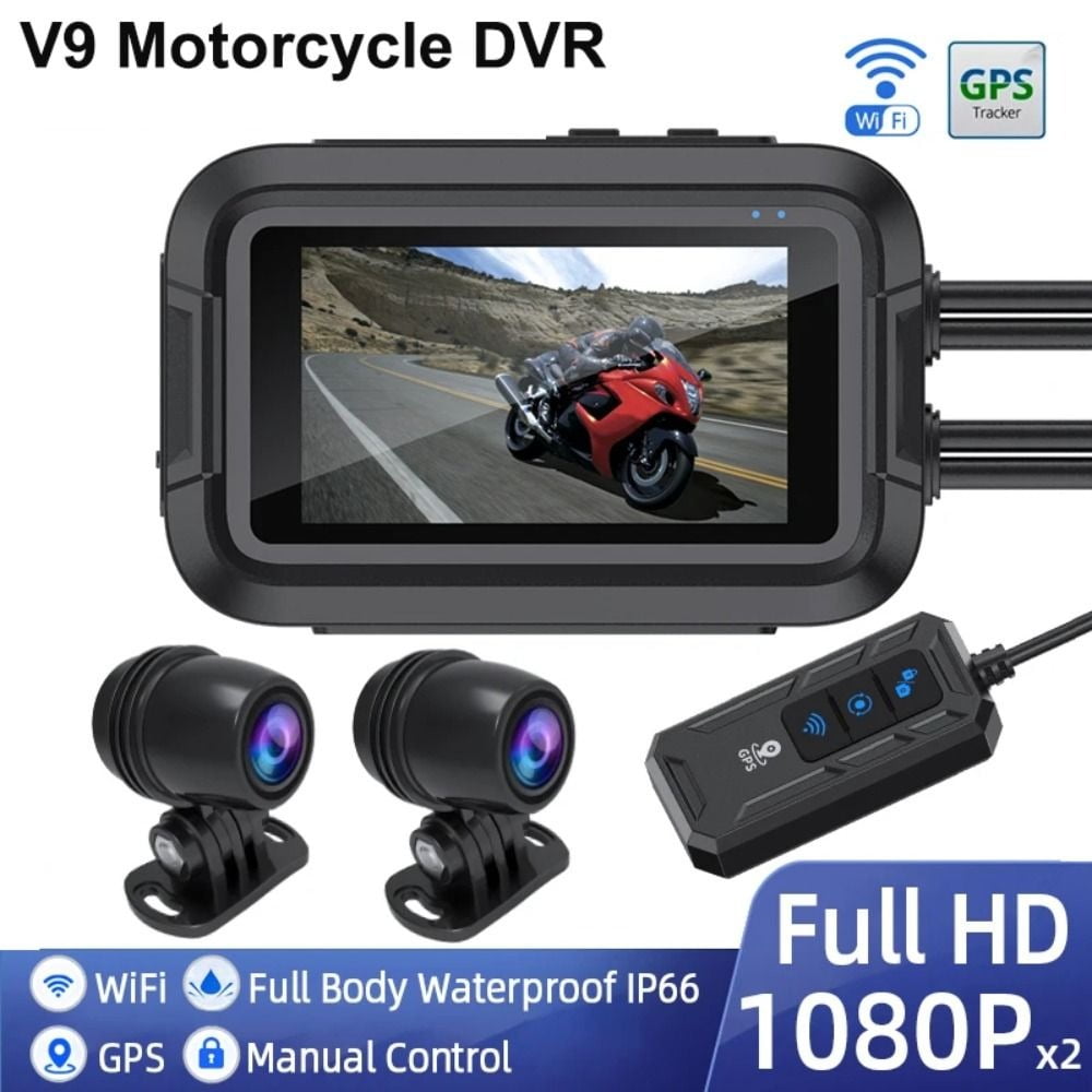 Full HD Dual 1080P 3 inch WiFi Motorcycle DVR Waterproof Camera Support ...