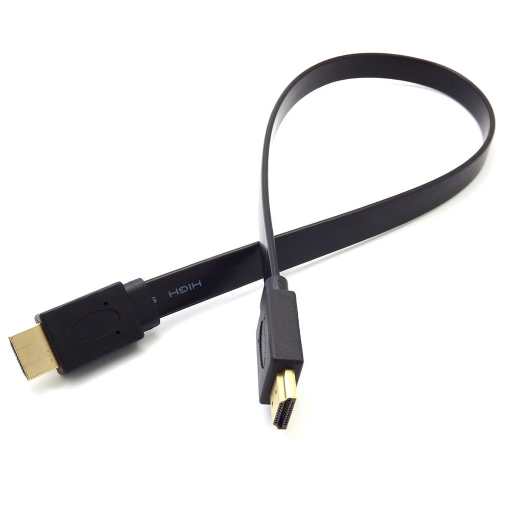Full HD Short HDMI Male to Male Plug Flat Cable Cord for Audio Video ...