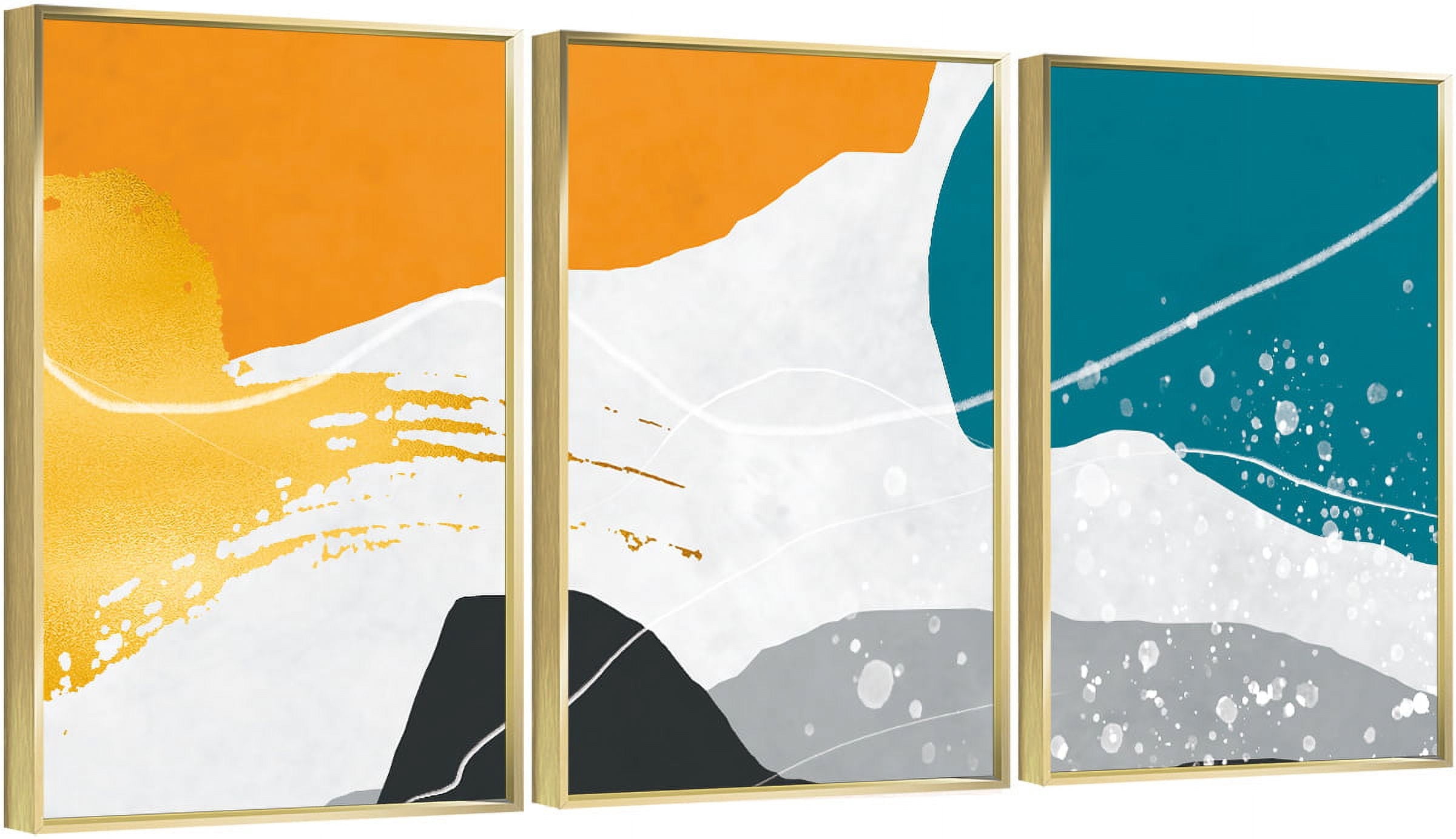 Full House 3 Panels Framed Canvas Wall ArtOil Paintings - Abstract ...