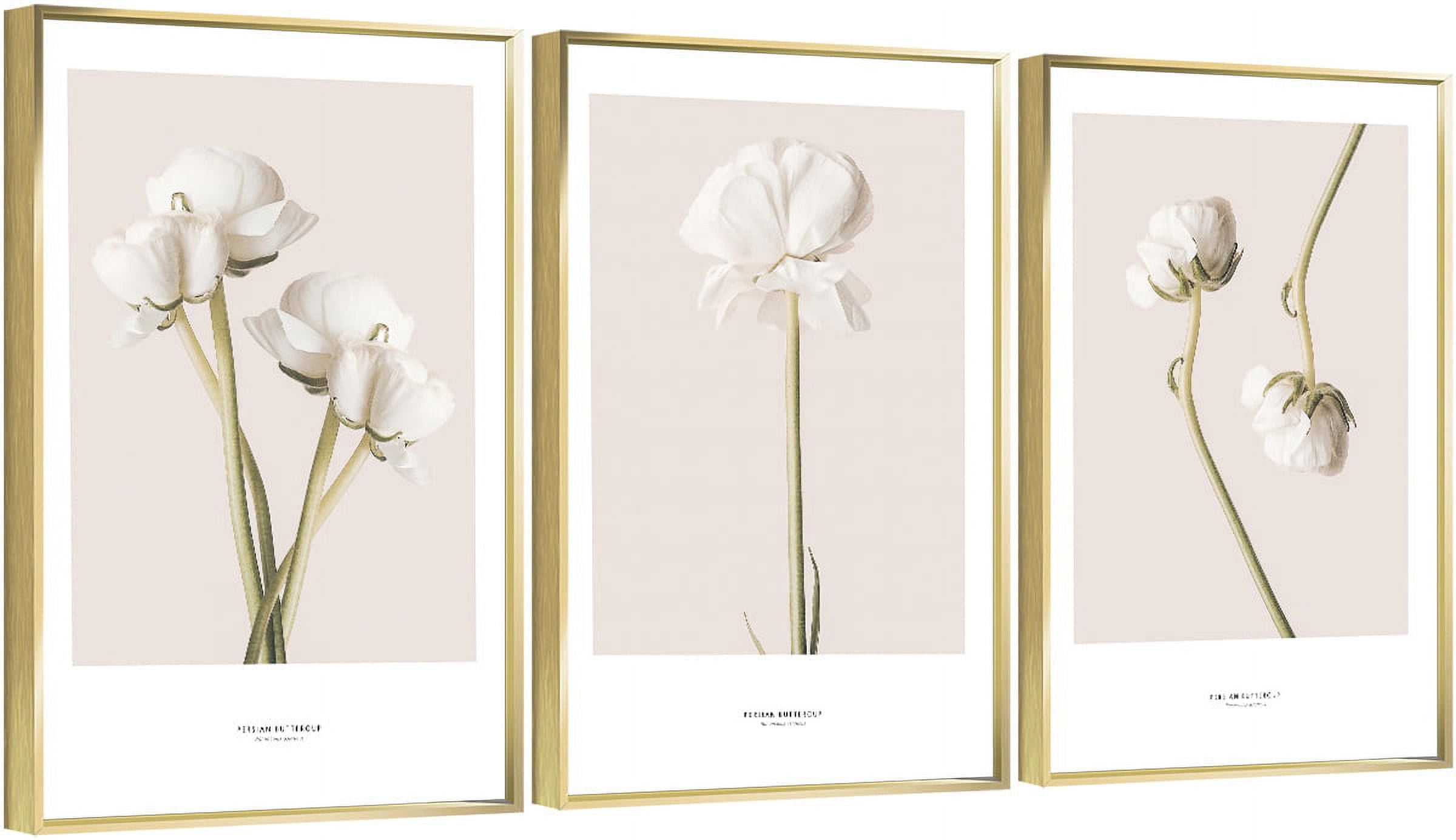 Full House 3 Panels Framed Canvas Wall ArtOil Paintings - Floral Stem ...
