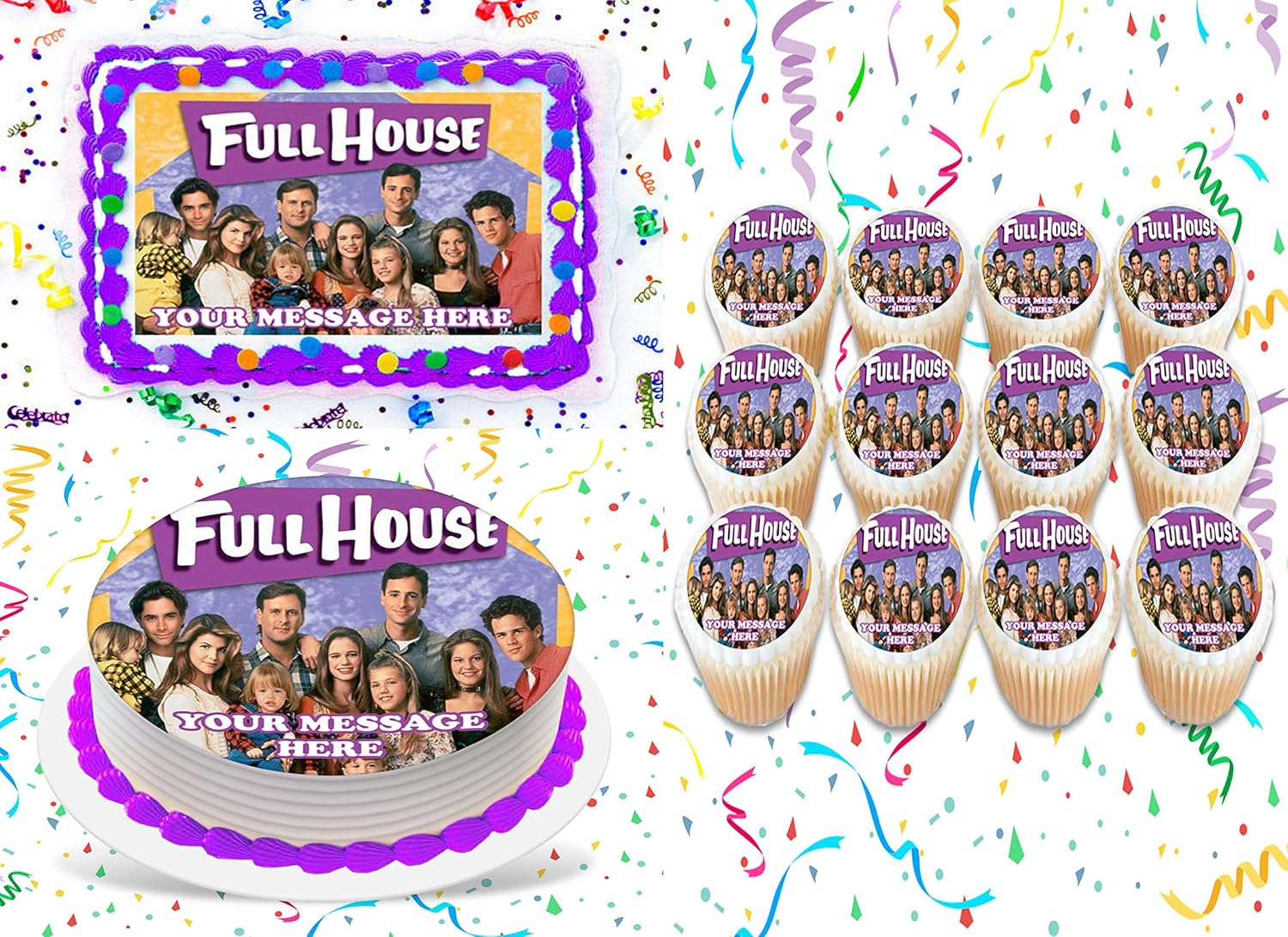 Full House Cake Topper Edible Image Cupcakes Frosting Sugar Sheet (8" X ...