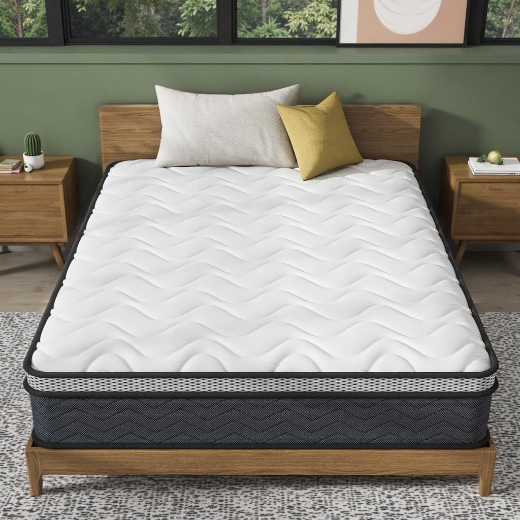 Full Hybrid Mattress in a Box, 10 Inch Medium Firm Plush Spring ...