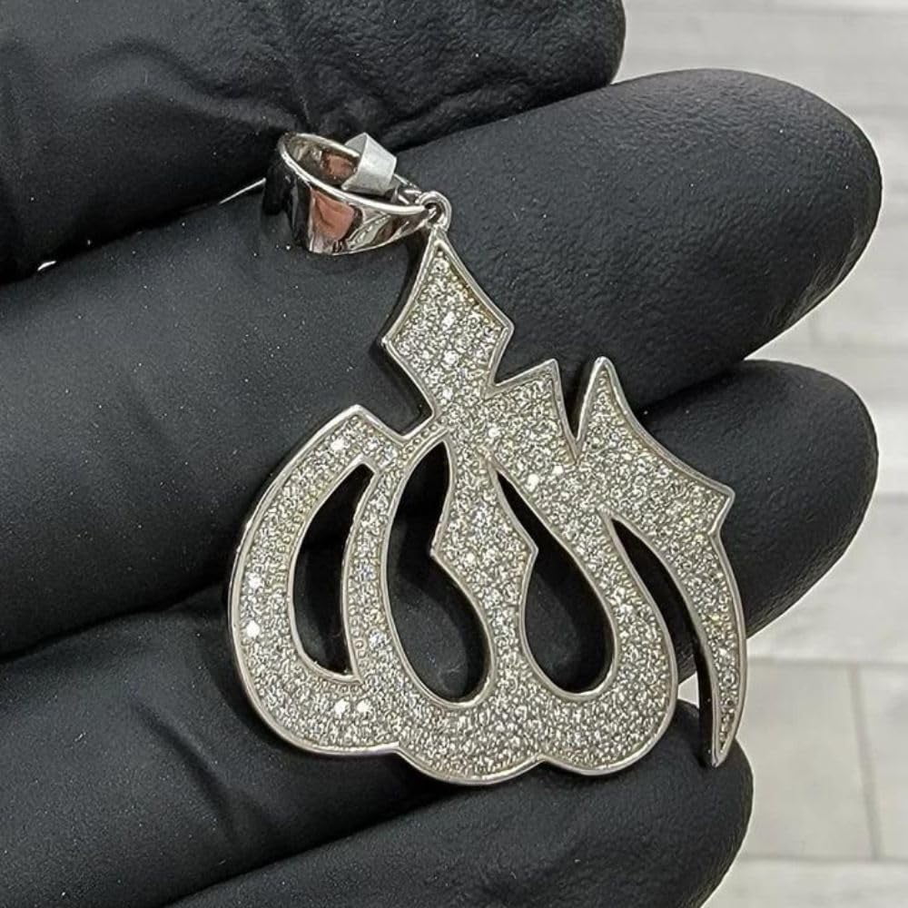 Full Iced Out Diamond Mens Hip Hop Bling Rapper Micropave Muslim Allah ...