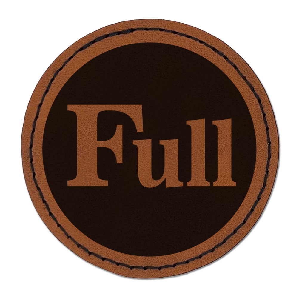 Full Indicator Status Circle Round Iron-On Engraved Faux Leather Patch ...