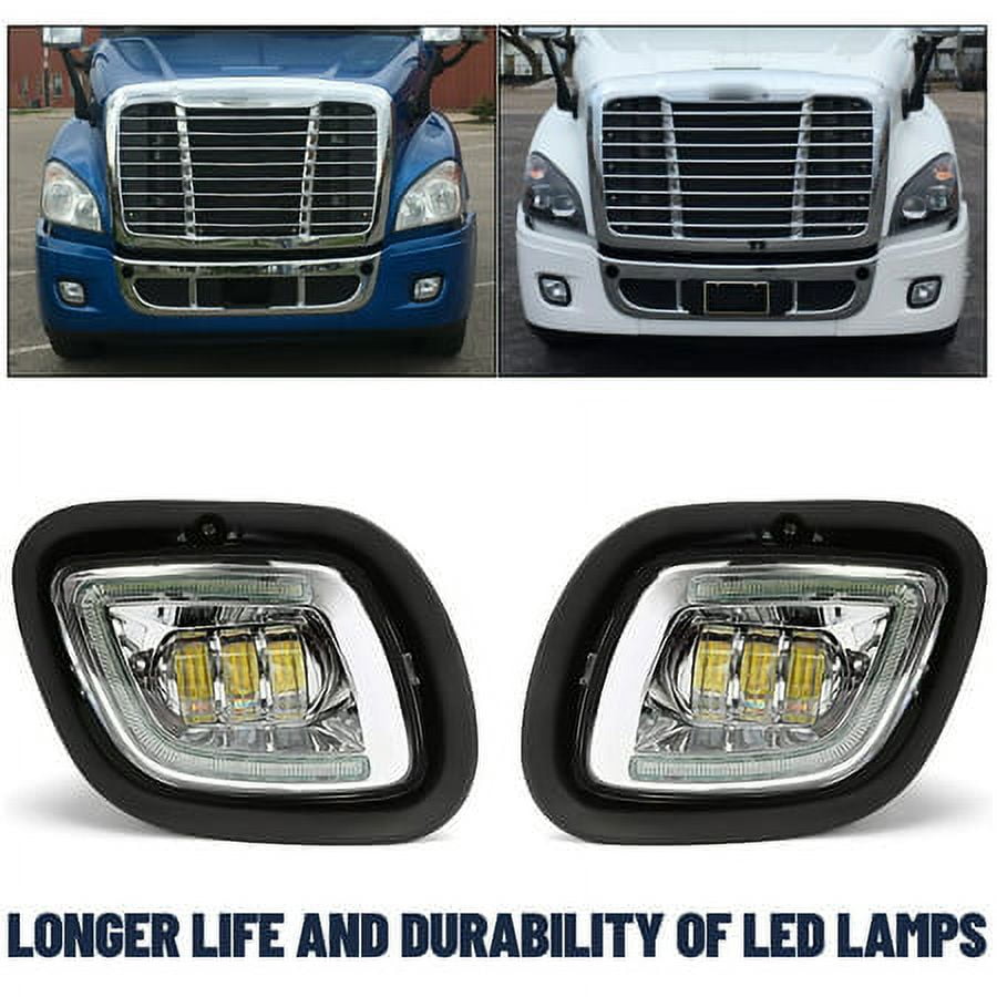 Kojem Pair Full LED Fog Lights for 2008-2017 Freightliner Cascadia Fog ...