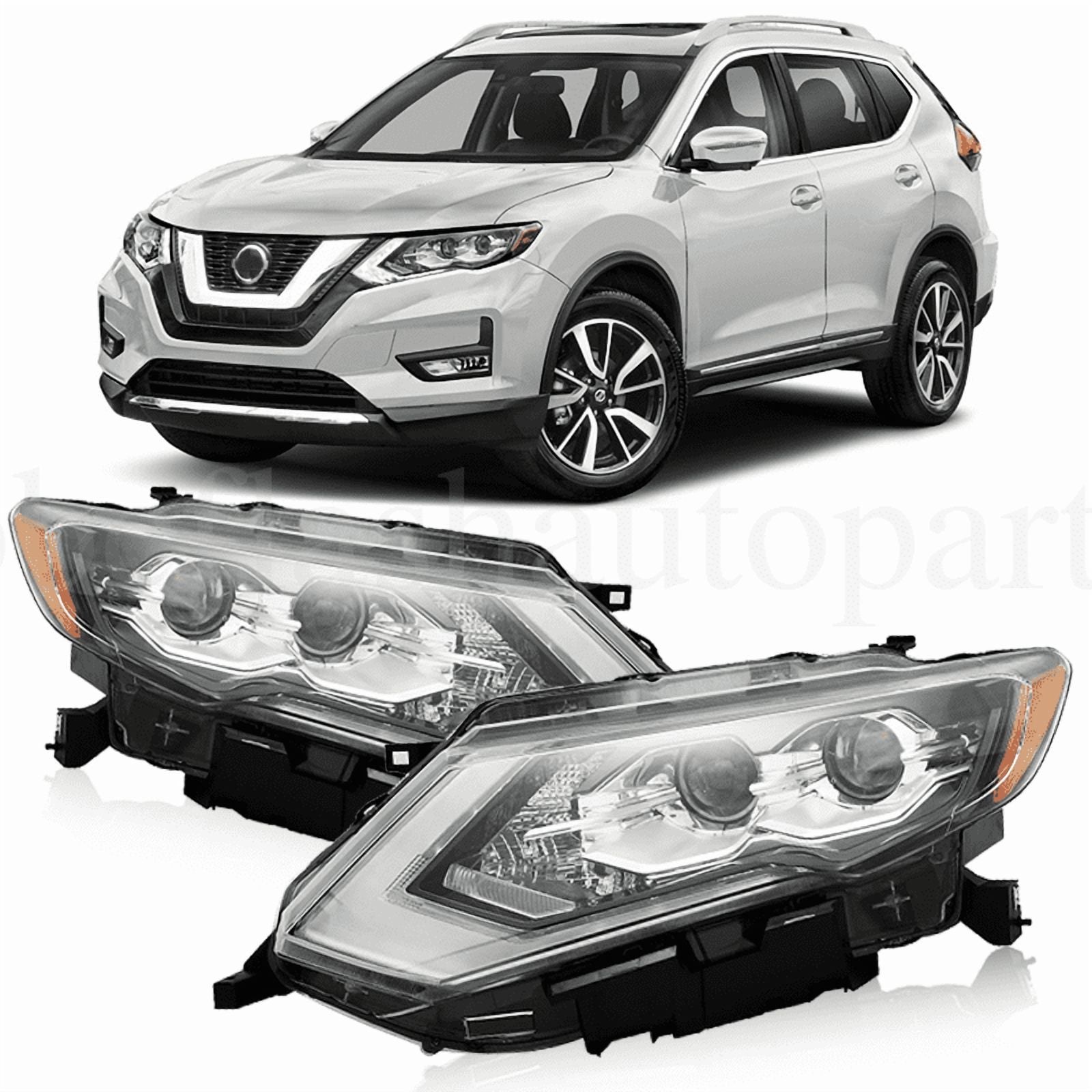 Full LED Headlights Headlamps Dual Projector For 2017-2020 Nissan Rogue ...