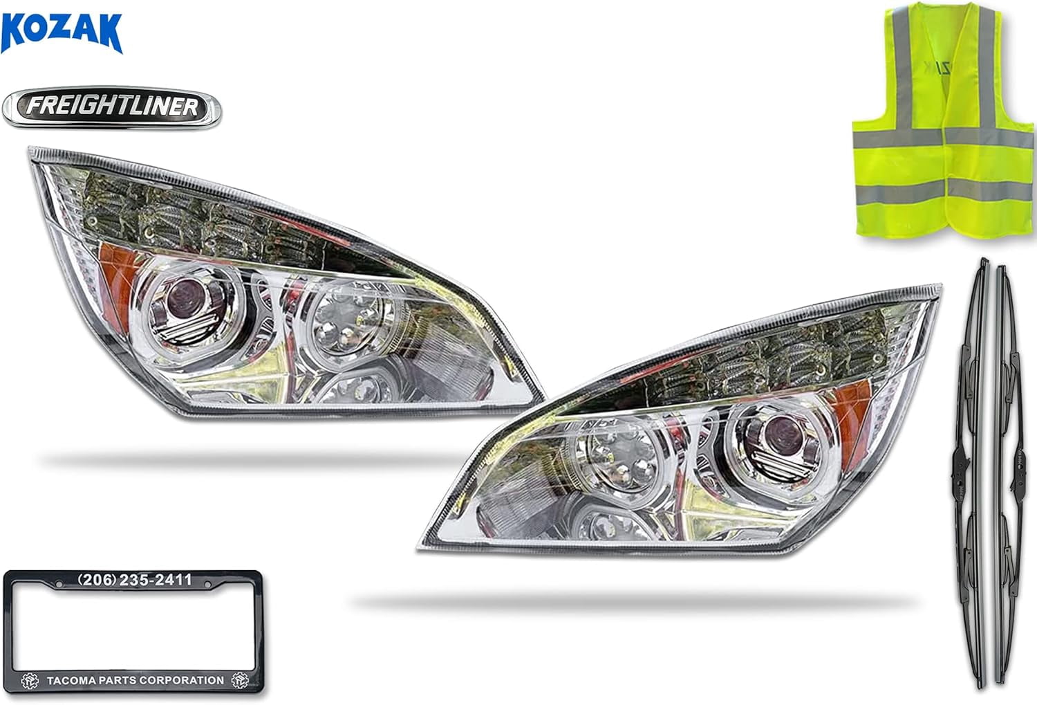 Full LED Performance Headlights Set w/ LED Turn Signals Chrome Housing ...