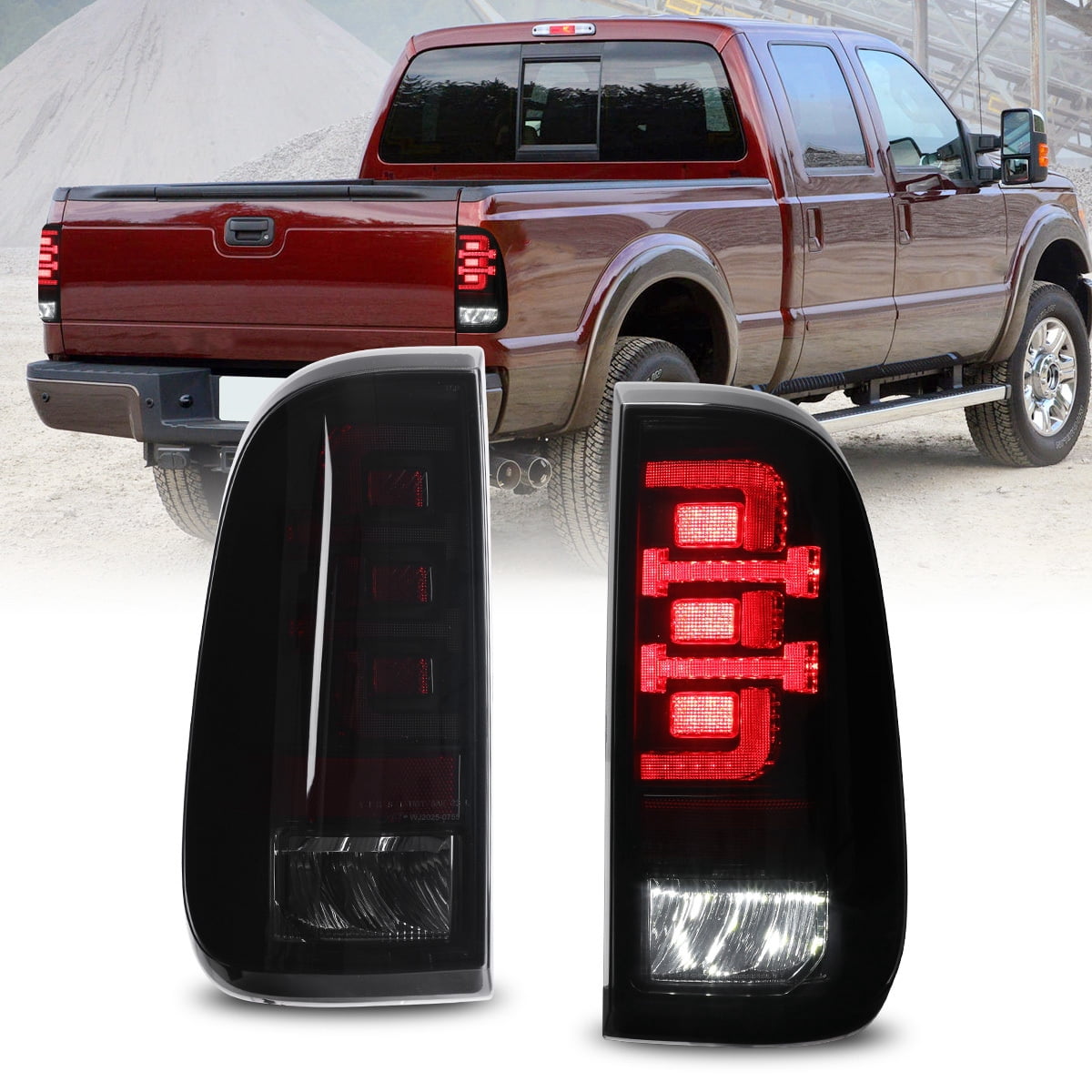Full LED Tail Lights for 2008-2016 Ford F-250/F-350/F-450 Super Duty ...