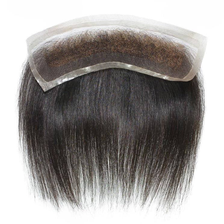 Full Lace Hairline Front Toupee French Lace Men's Invisible Bangs Wig ...