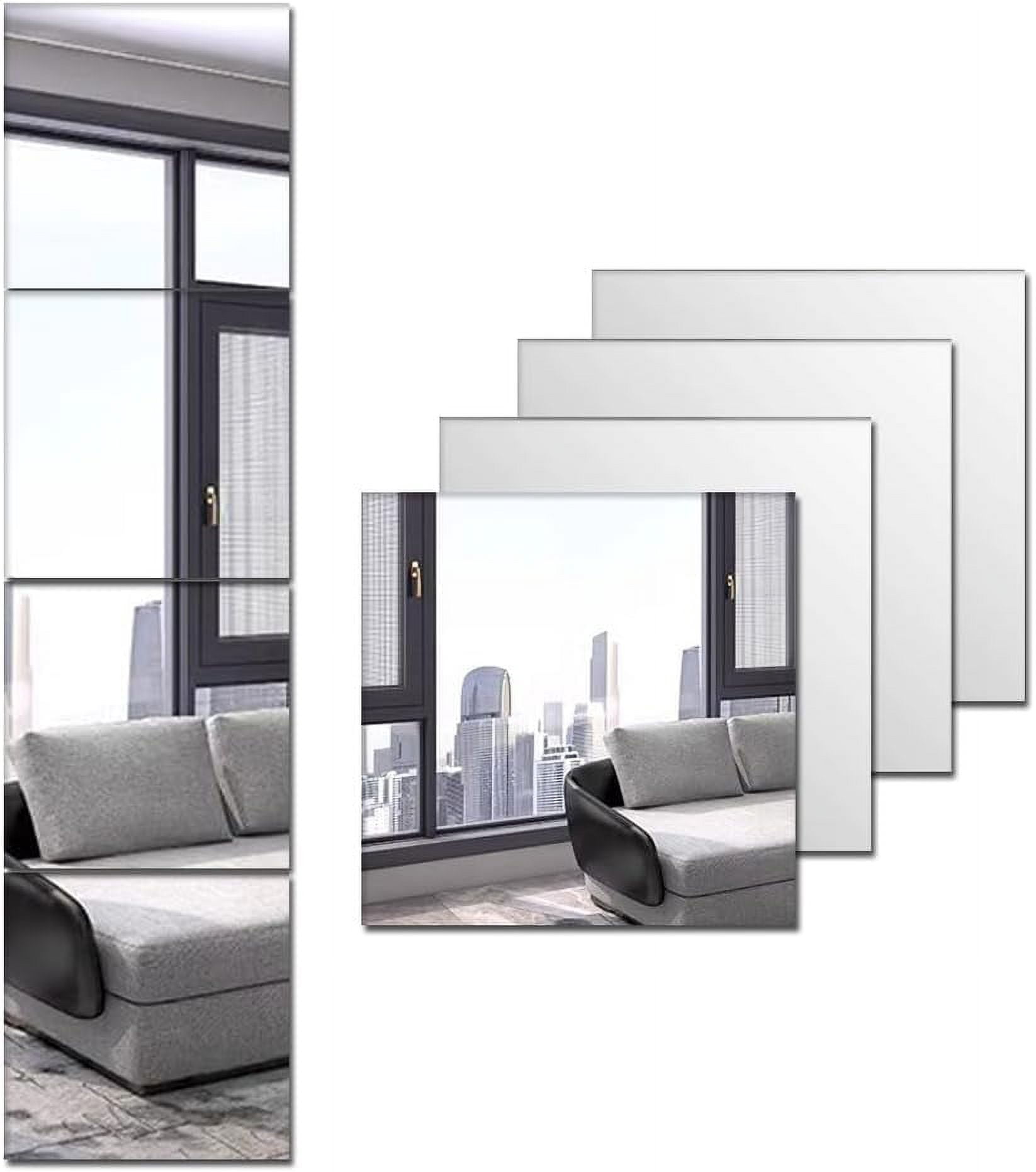 Full Length Acrylic Mirrors Stickers for Walls, 4pcs Self Adhesive Safe ...