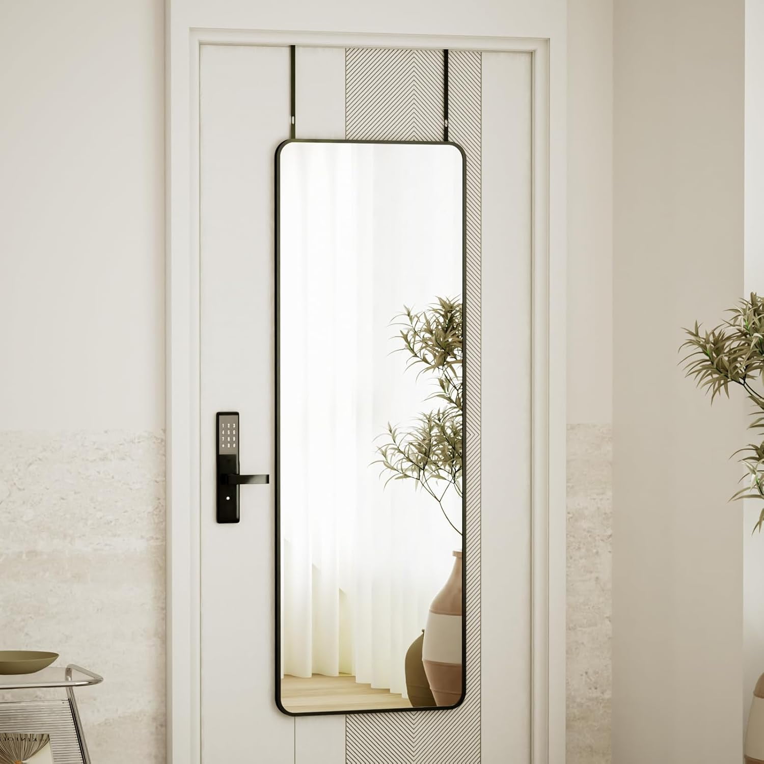 Full Length Door Mirror, 14"x48" over the Door with Aluminum Alloy ...