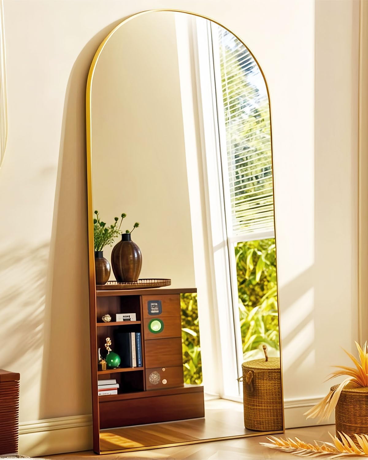 Full Length Floor Mirror - 71x30 Inches Oversized Arched Wall Mirror ...