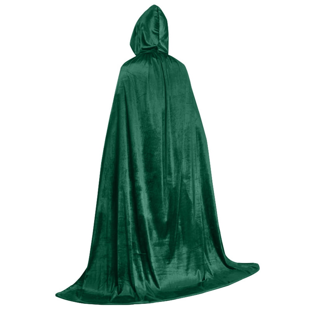Full Length Hooded Cloak Halloween Costume Cape Cosplay Party Unisex ...