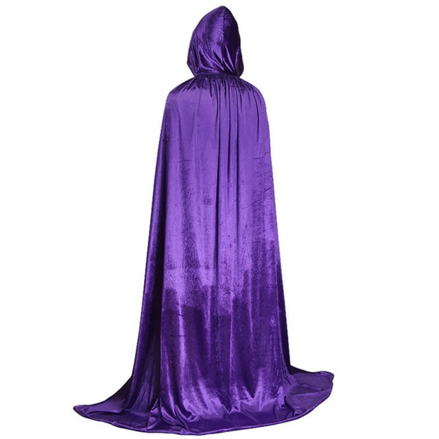 Full Length Hooded Cloak Halloween Costume Cape Cosplay Party Unisex ...