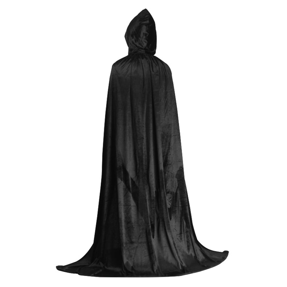 Full Length Hooded Cloak Halloween Costume Cape Cosplay Party Unisex ...