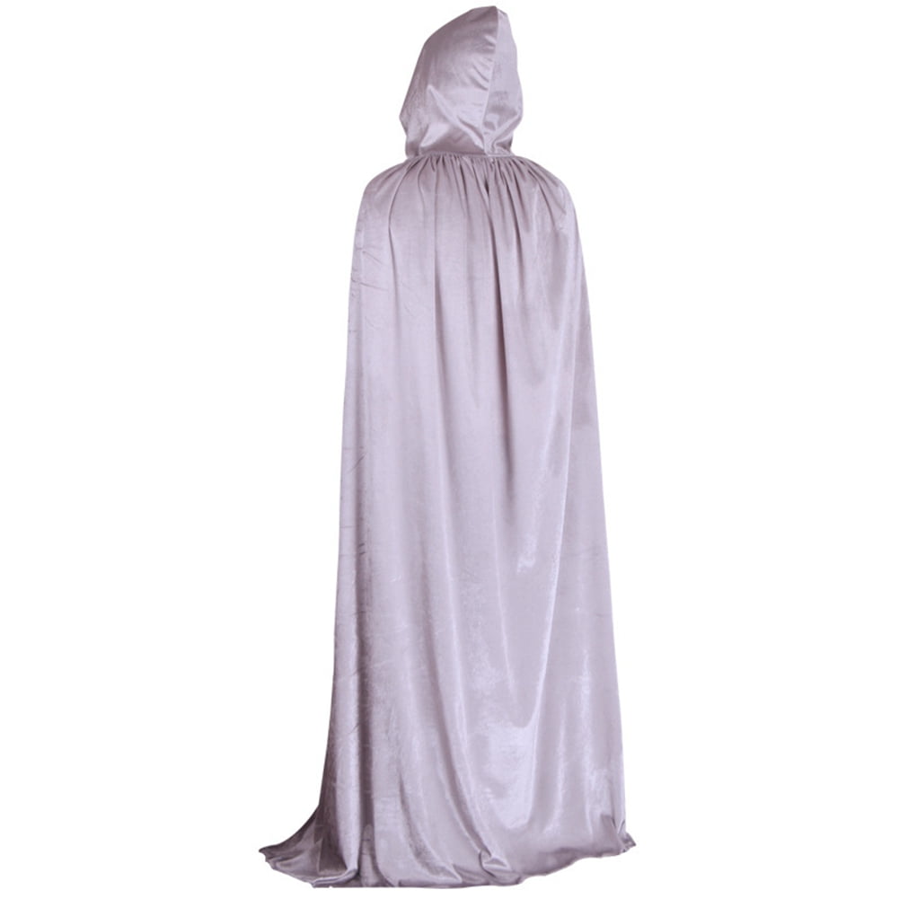 Full Length Hooded Cloak Halloween Costume Cape Cosplay Party Unisex ...