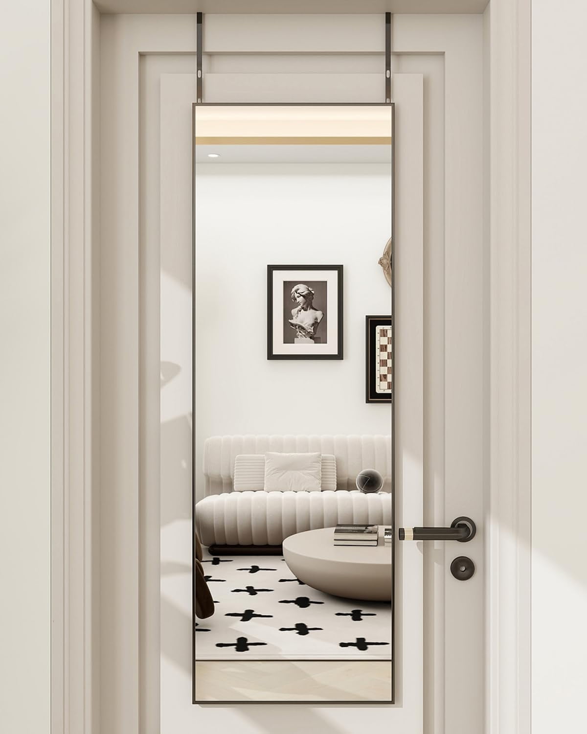 Full Length Mirror 14'' x 48'' Aluminum Alloy Over The Door Mirror ...