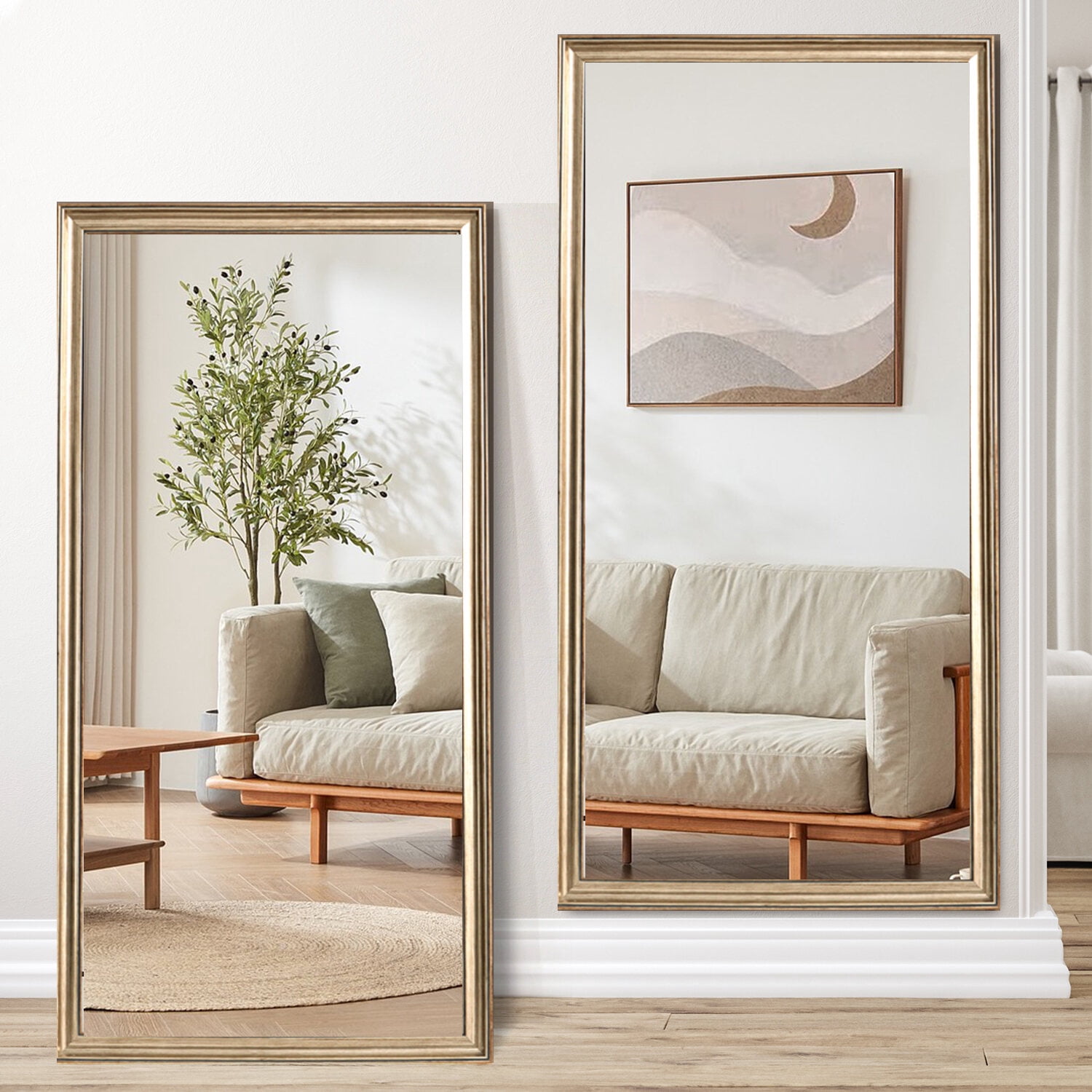 Full Length Mirror 32*70inch full-body floor mirror with Artificial ...