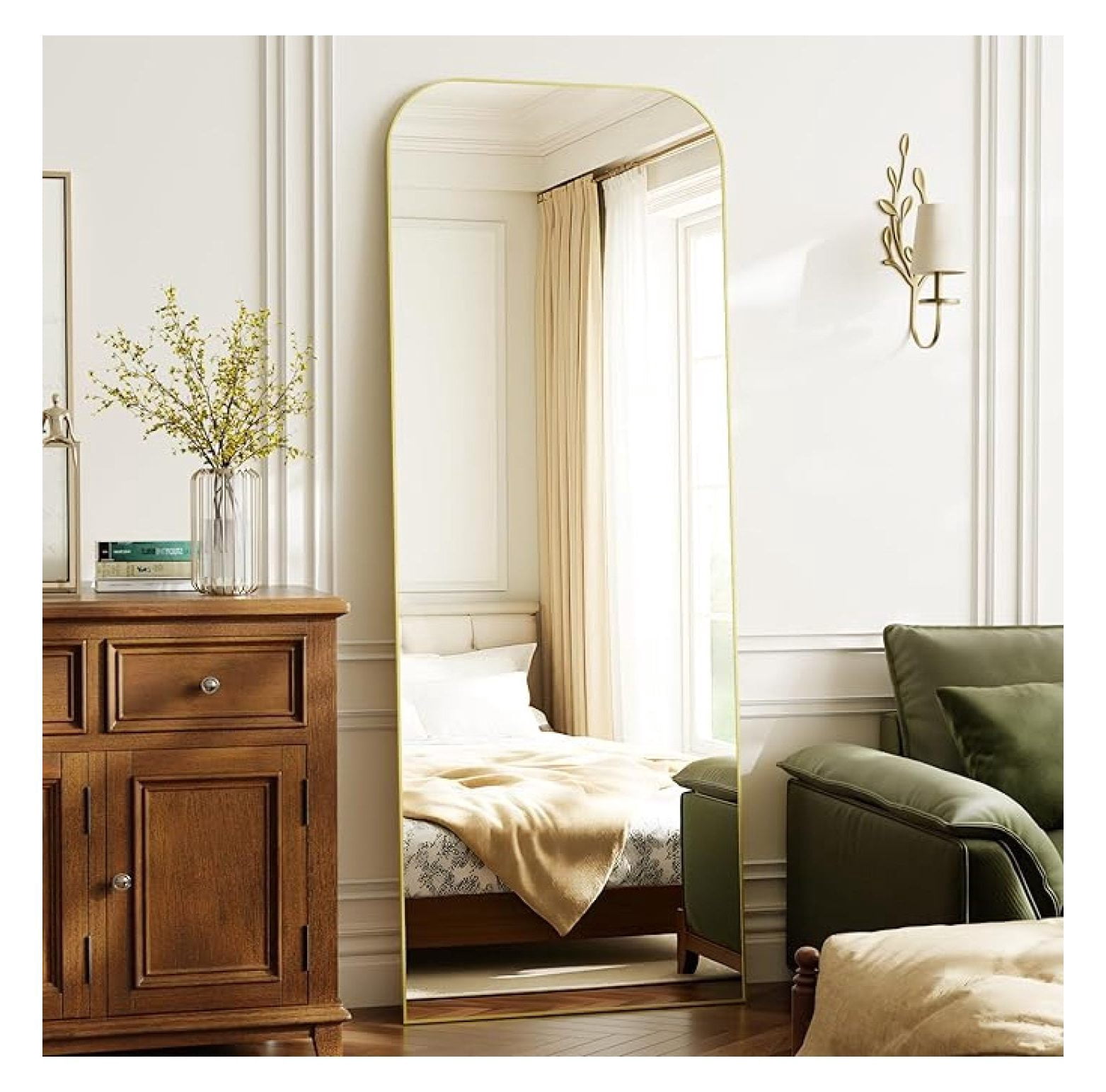Full Length Mirror 56"x21" Mirror Full Body with Aluminum Alloy Frame ...