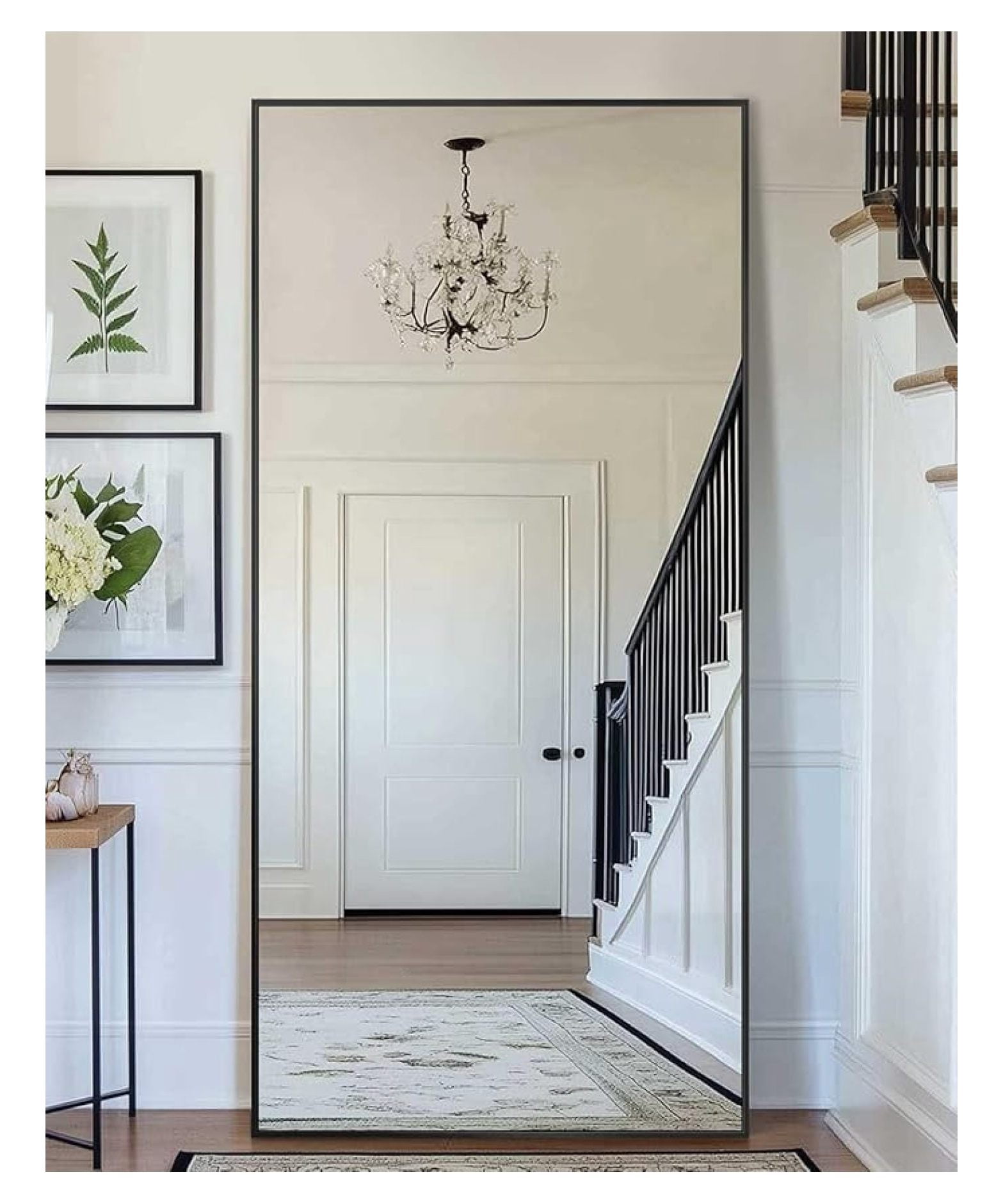 Full Length Mirror, 58"x21" Floor Mirror with Stand, Hanging Mounted ...