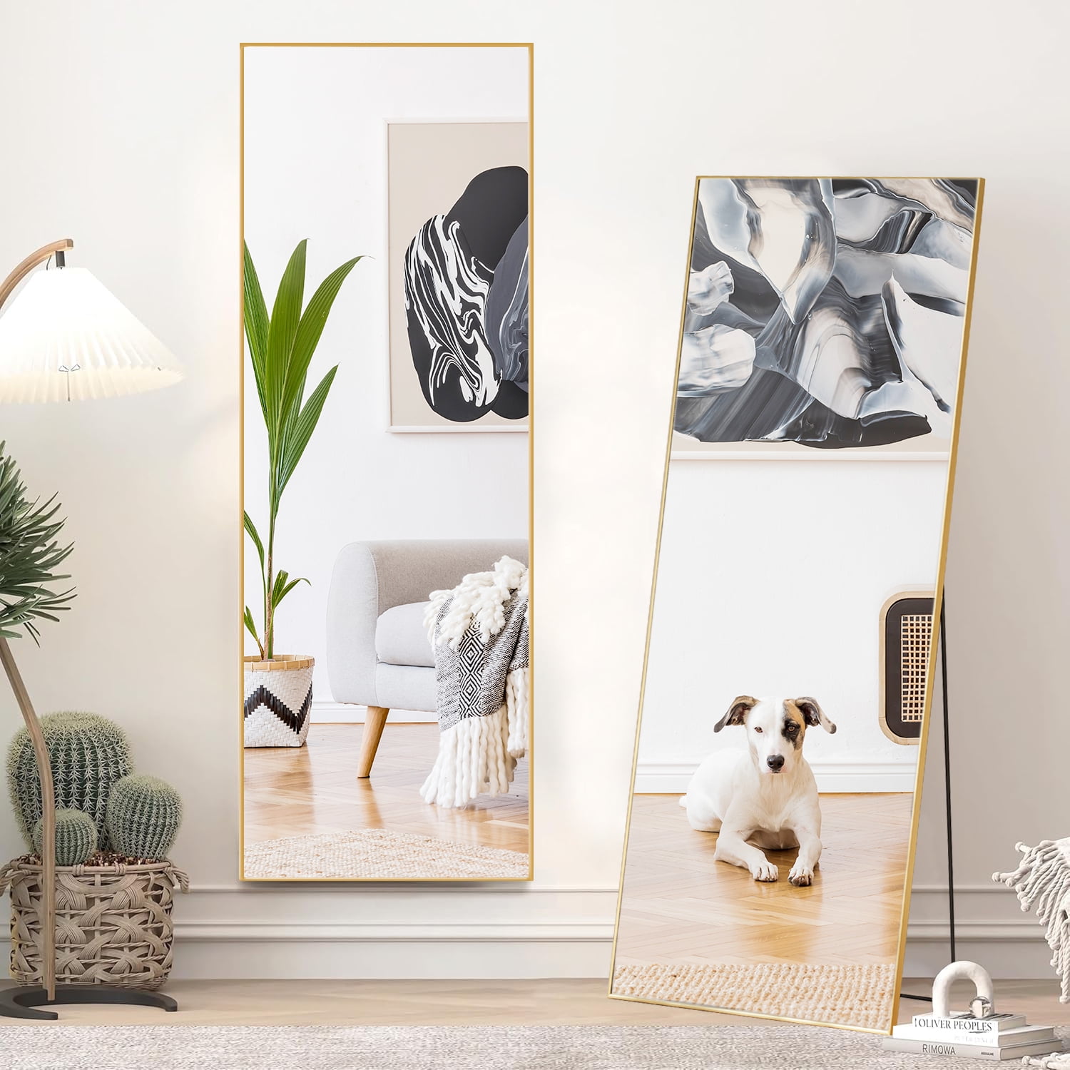 Full Length Mirror 59"x16" Rectangle Full Body Floor Mirror with Stand ...