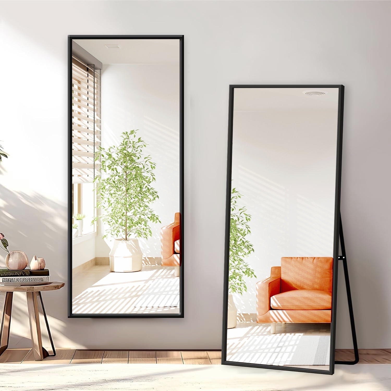 Full Length Mirror 59"x16" Rectangle Full Body Floor Mirror with Stand ...