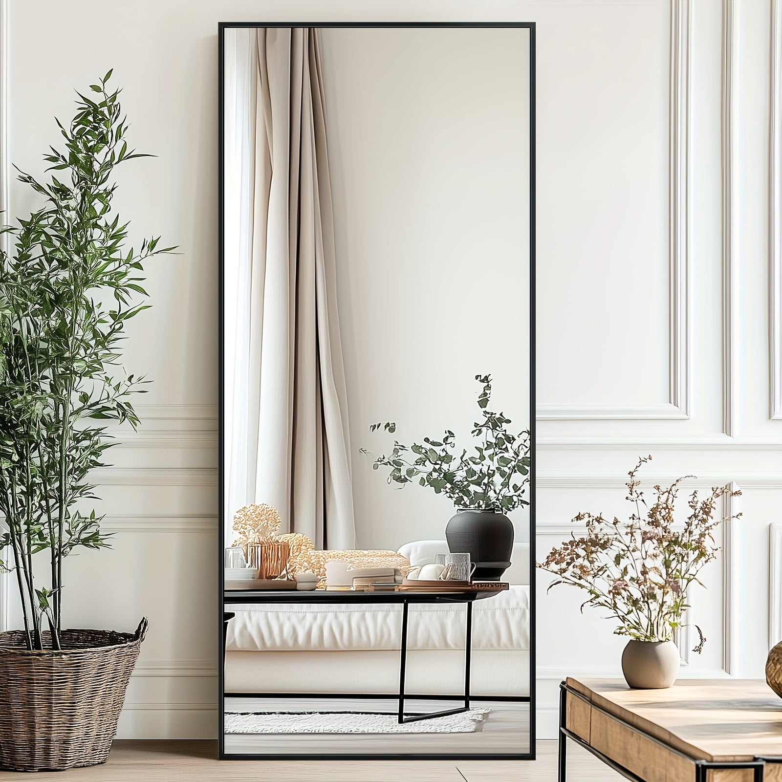 Full Length Mirror, 59"x18"/59"x16" Floor Mirror | Freestanding Full ...