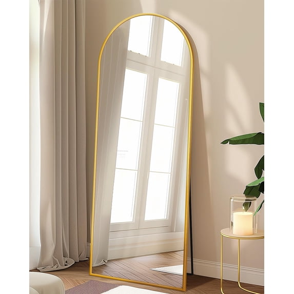 Full Length Mirror, 59"x18" Arched Full Body Mirror, Floor Mirrors with ...