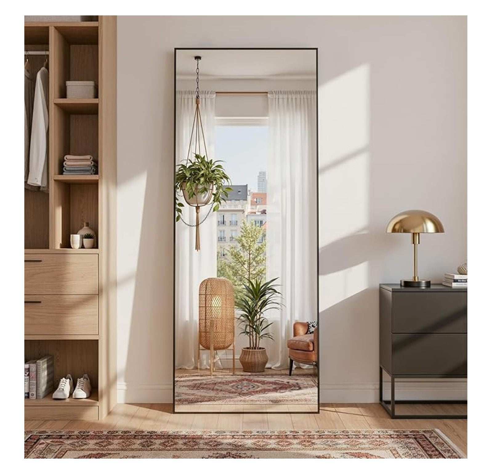 Full Length Mirror, 59"x18" Full Body Mirror, Floor Mirrors with Stand ...