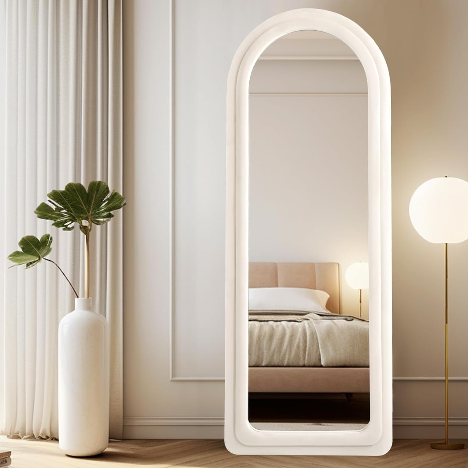 Full Length Mirror 63"x24" Arched Full Body Mirror Wall Mounted Floor ...