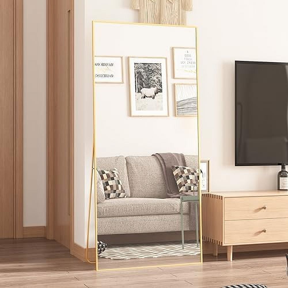 Full-Length Mirror 65“ × 24 ", Floor Standing, Unique Vertical Mirror ...