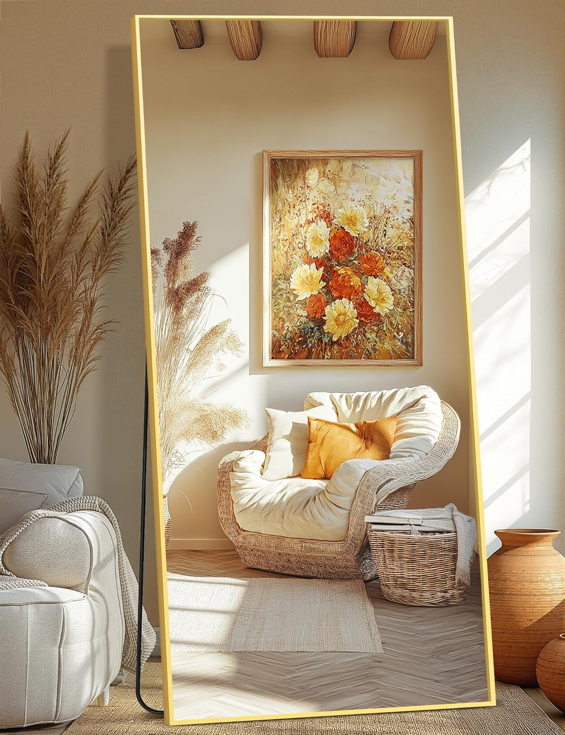 Full Length Mirror, 75"x35" Rectangle Standing Floor Full Body Mirror ...