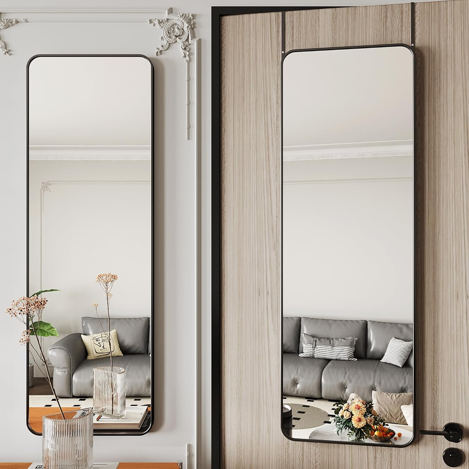Full Length Mirror Door Hanging,Over The Door Mirror,19"x51"Door Mirror ...