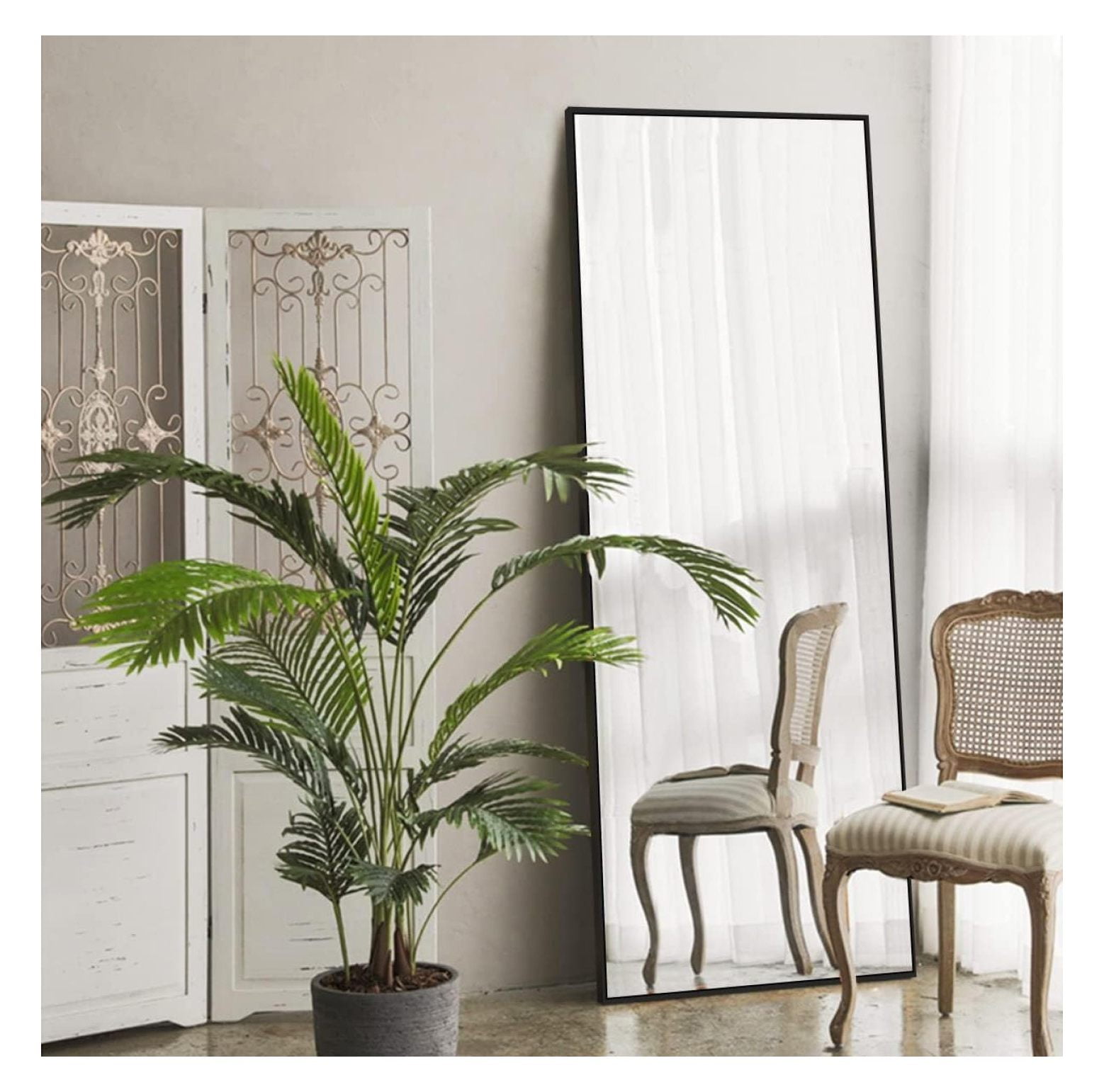 Full Length Mirror Floor Mirror with Standing, Hanging Mirror, Dressing ...