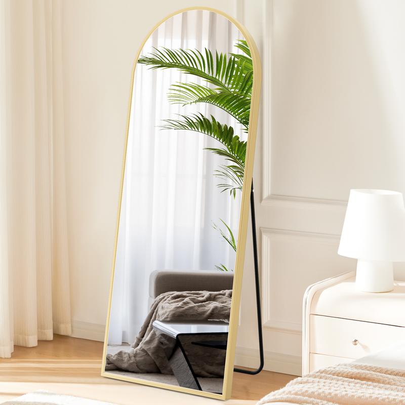 Full Length Mirror, Floor Standing Mirror with Stand, Wall Aluminum ...