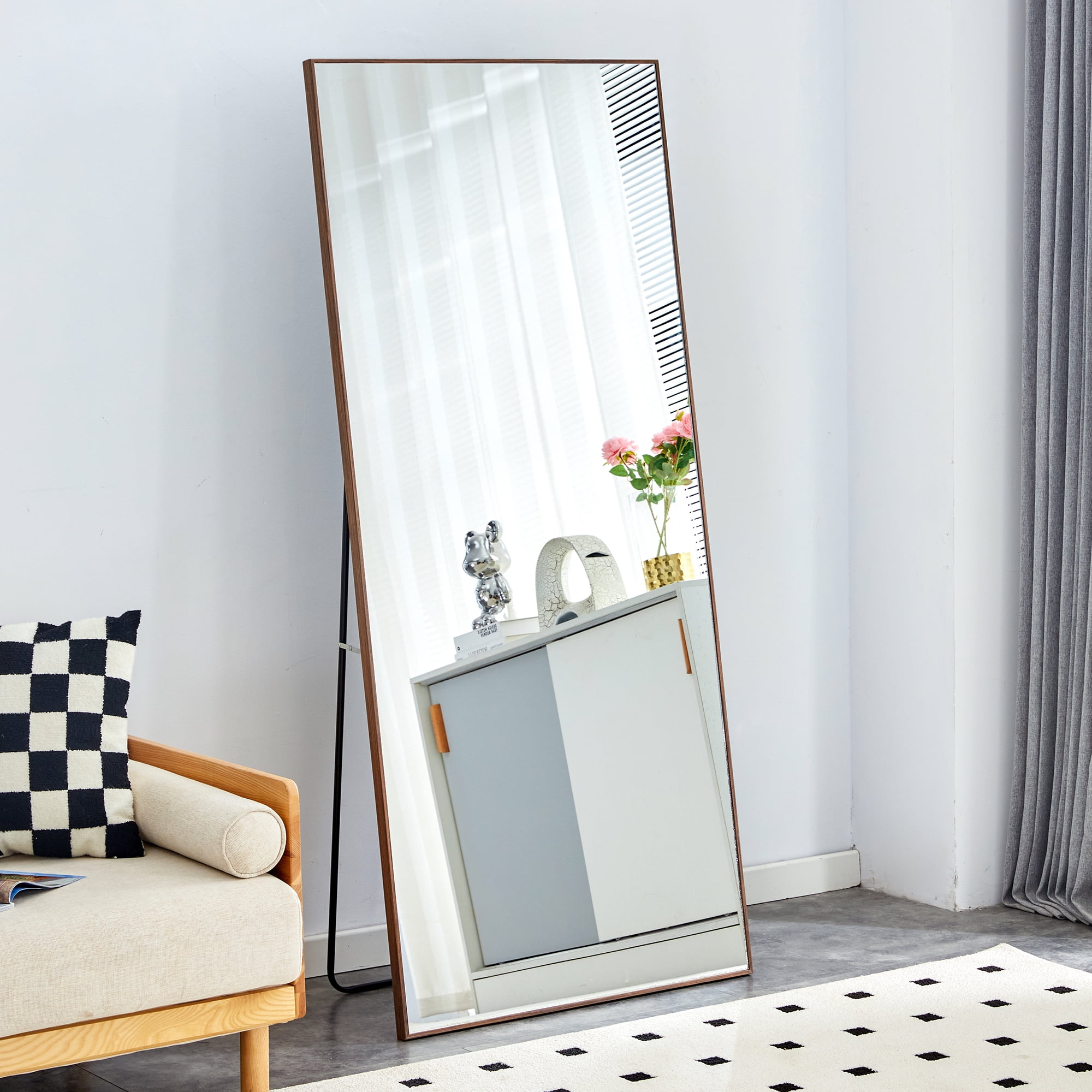Full Length Mirror Fourth generation solid wood frame long mirror ...