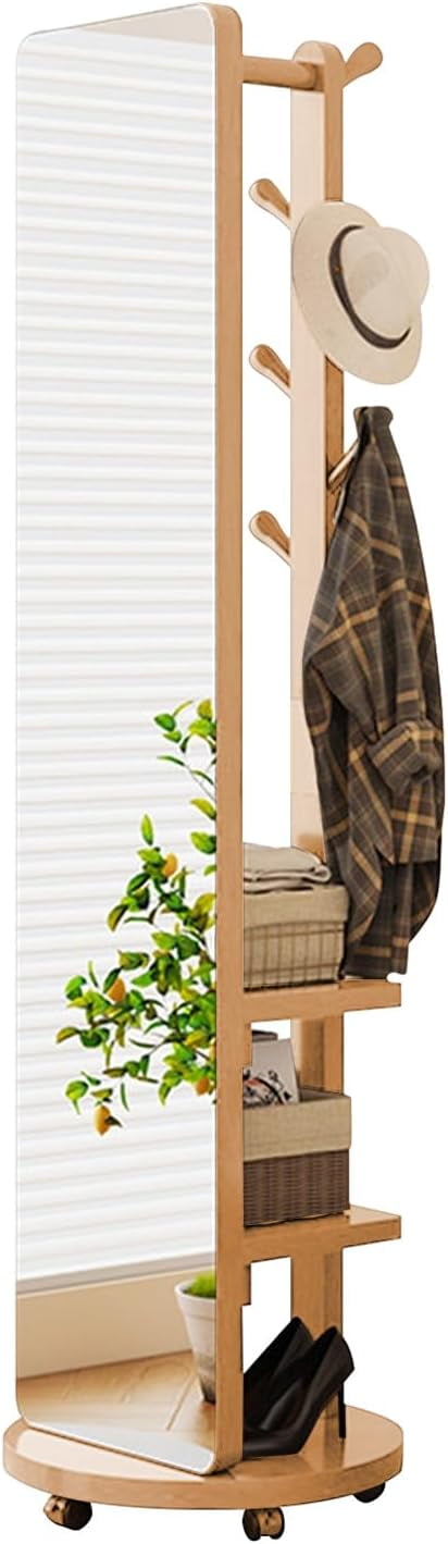 Full Length Mirror, Full Body Mirror Solid Wood Oversized Floor Mirror ...
